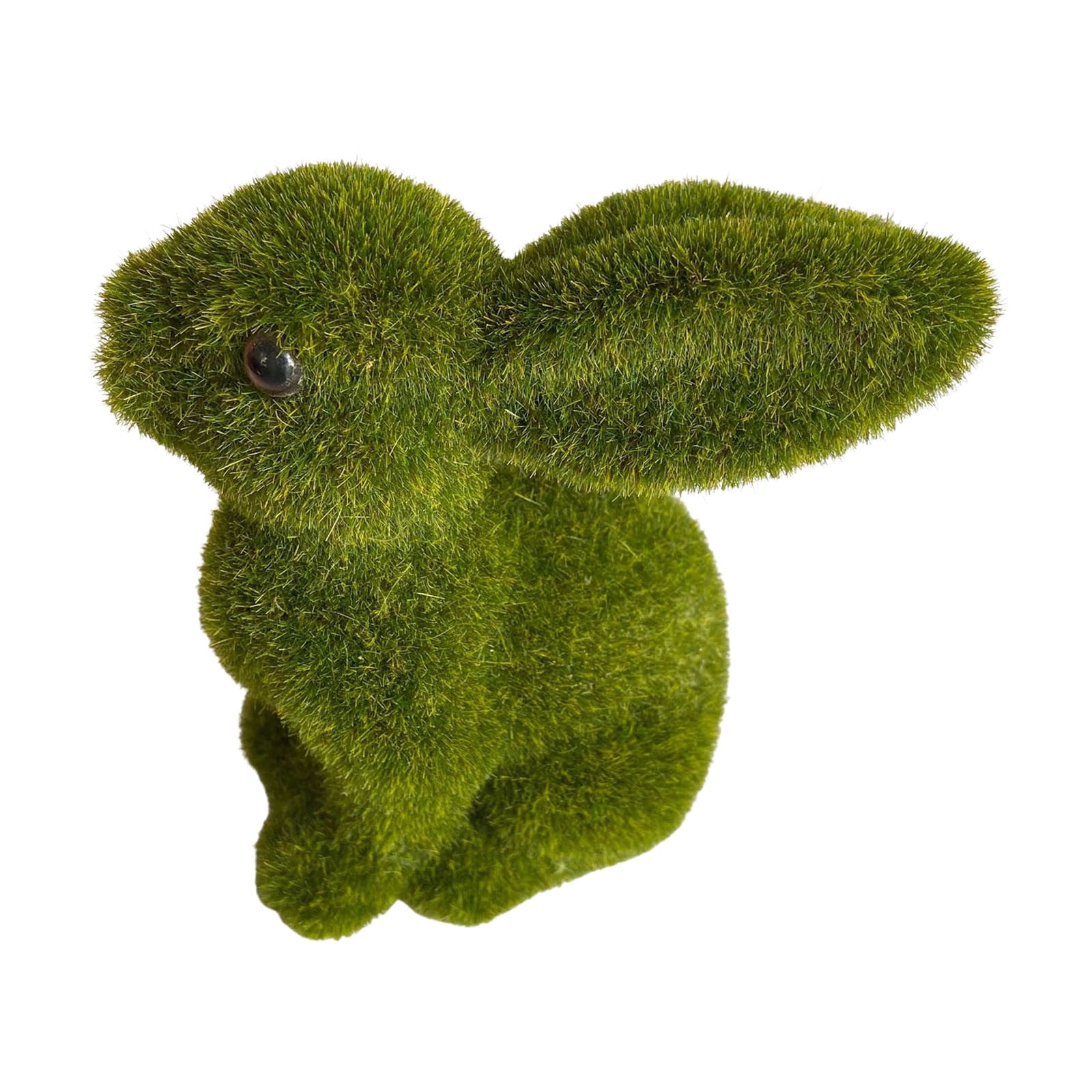 Outdoor Resin Easter Rabbits Figurines, Easter Moss Bunny Flocked ...