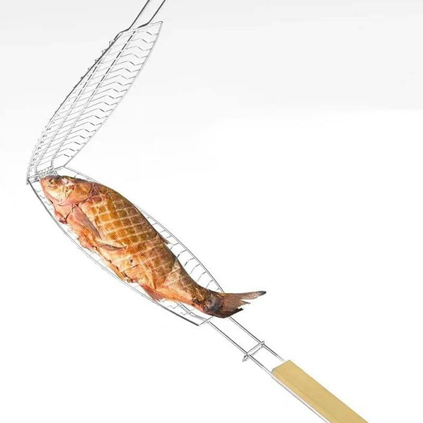 Outdoor Roasting Fish Grilling Basket Vegetable With Folding Handle DIY ...