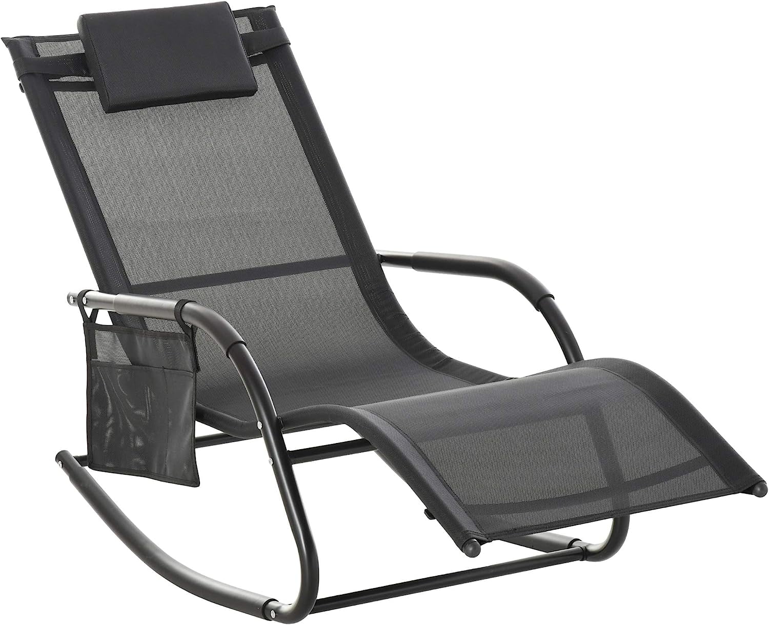 Outdoor Rocking Chair, Chaise Lounge Pool Chair For Sun Tanning ...