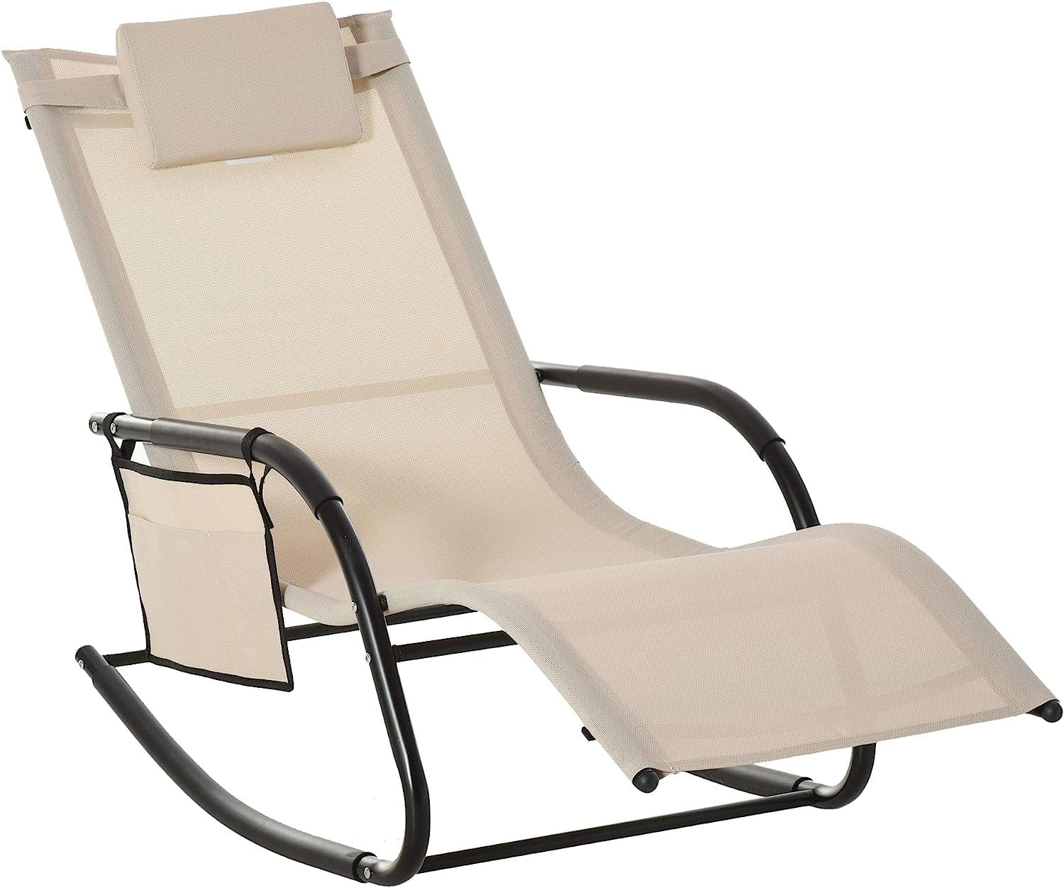 Outdoor Rocking Chair, Chaise Lounge Pool Chair For Sun Tanning ...