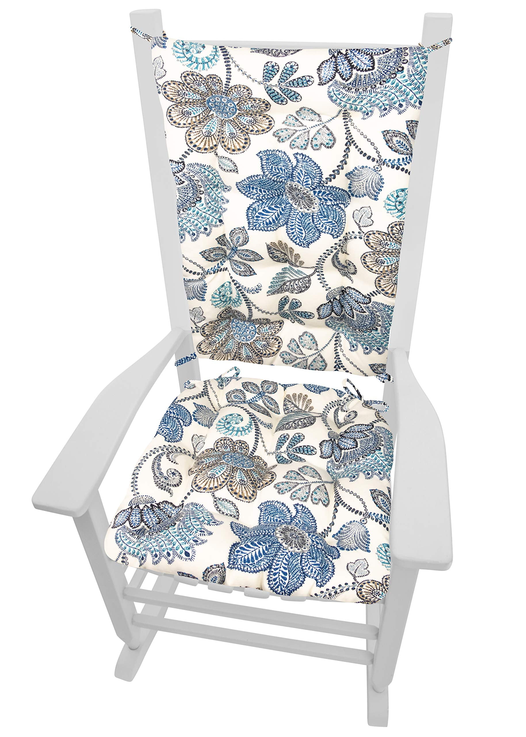 Outdoor Rocking Chair Cushions Set, Latex Foam Filled Seat and Backrest ...
