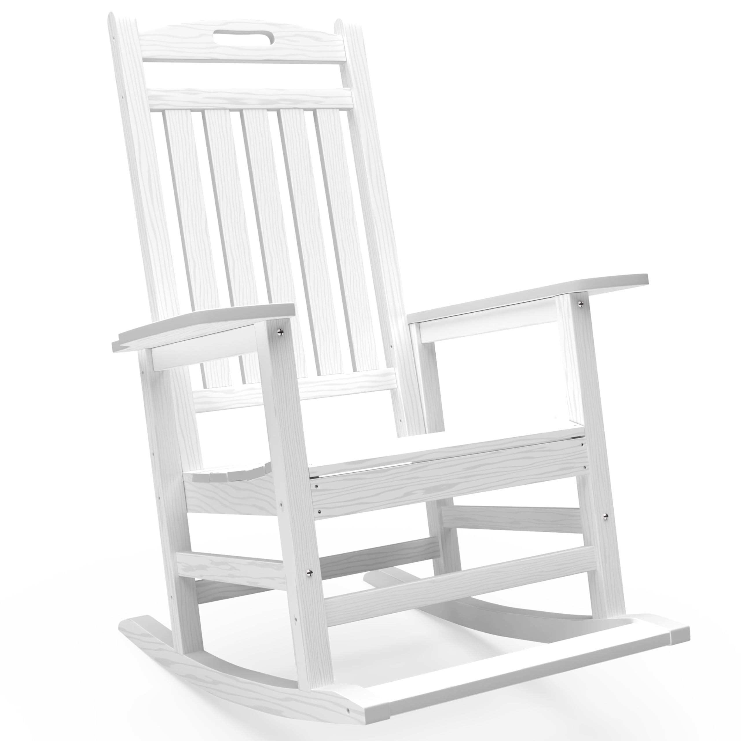 Outdoor Rocking Chair, HDPE Patio Rocking Chairs with Footboard, All ...