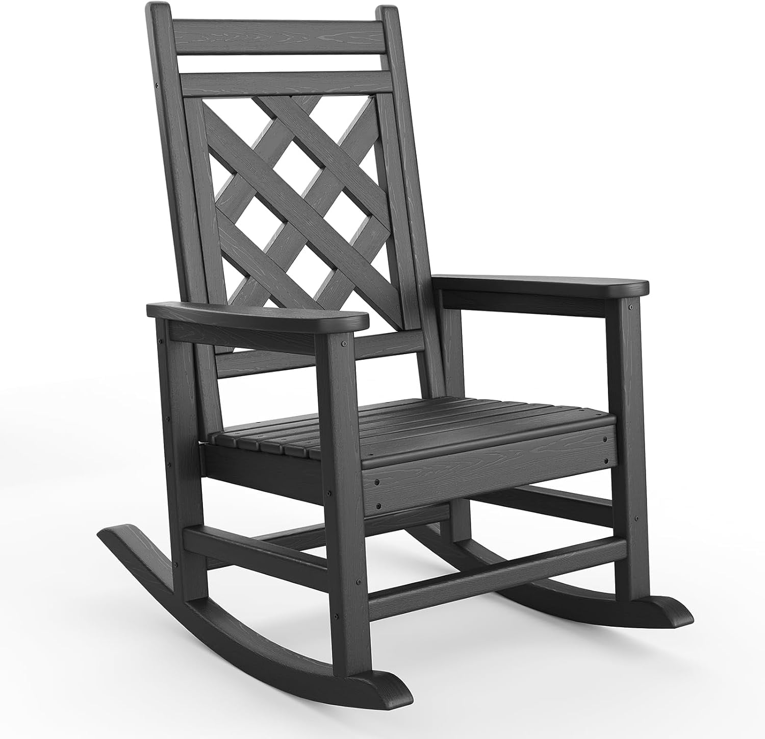 Outdoor Rocking Chair, HDPE Weather Resistant Patio Adirondack Chair ...