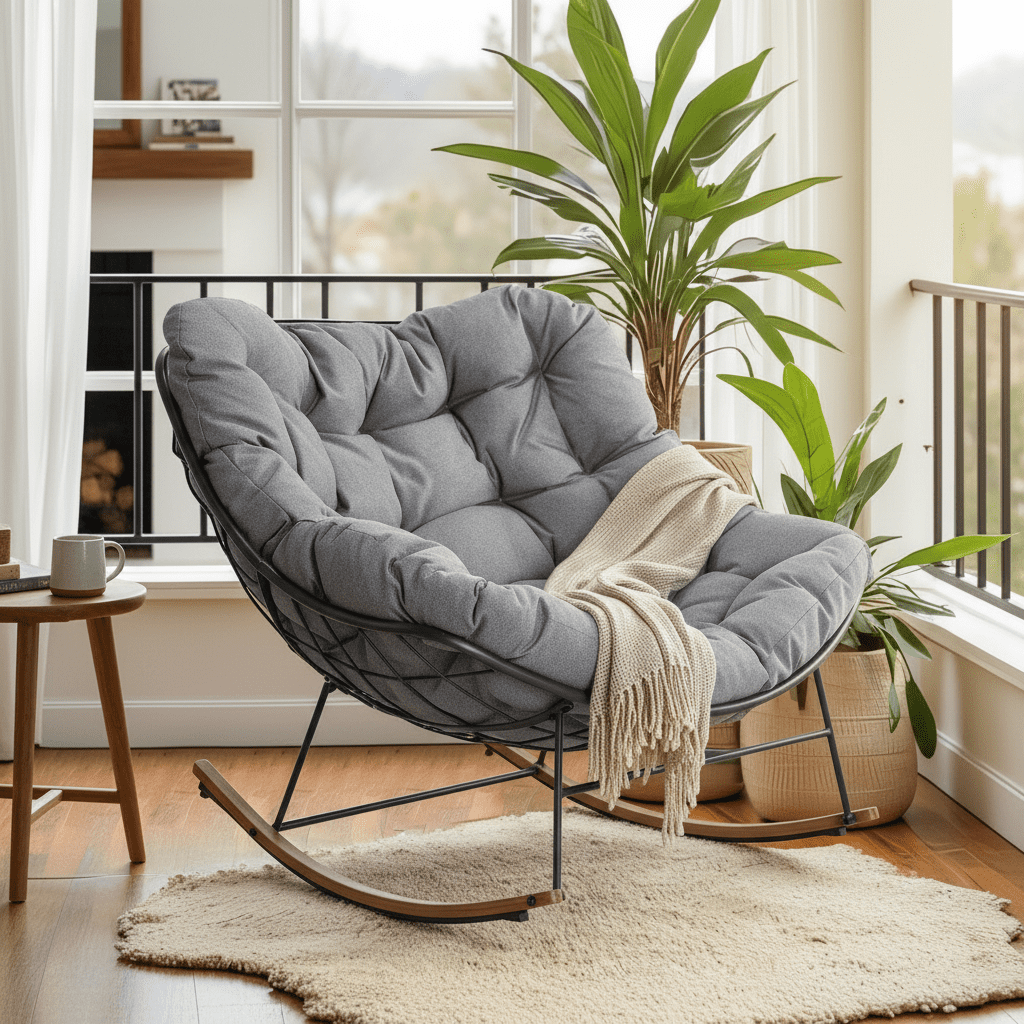 Outdoor Rocking Chair, Patio Egg Rocking Chair, Indoor Papasan Chair ...