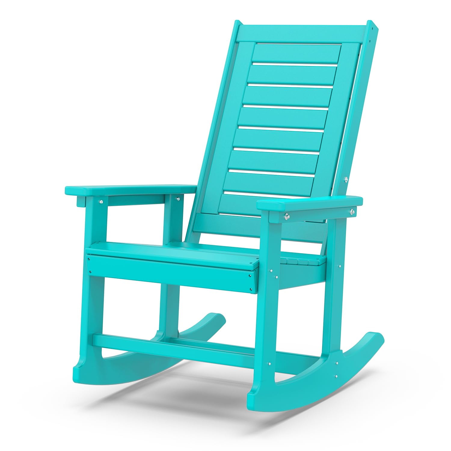 Outdoor Rocking Chair for Porch Deck Garden, HDPE Plastic All-Weather ...