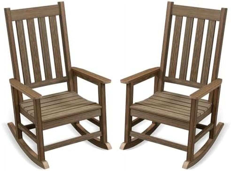 Outdoor Rocking Chair Set of 2, HDPE Oversized Patio Rocking Chairs ...