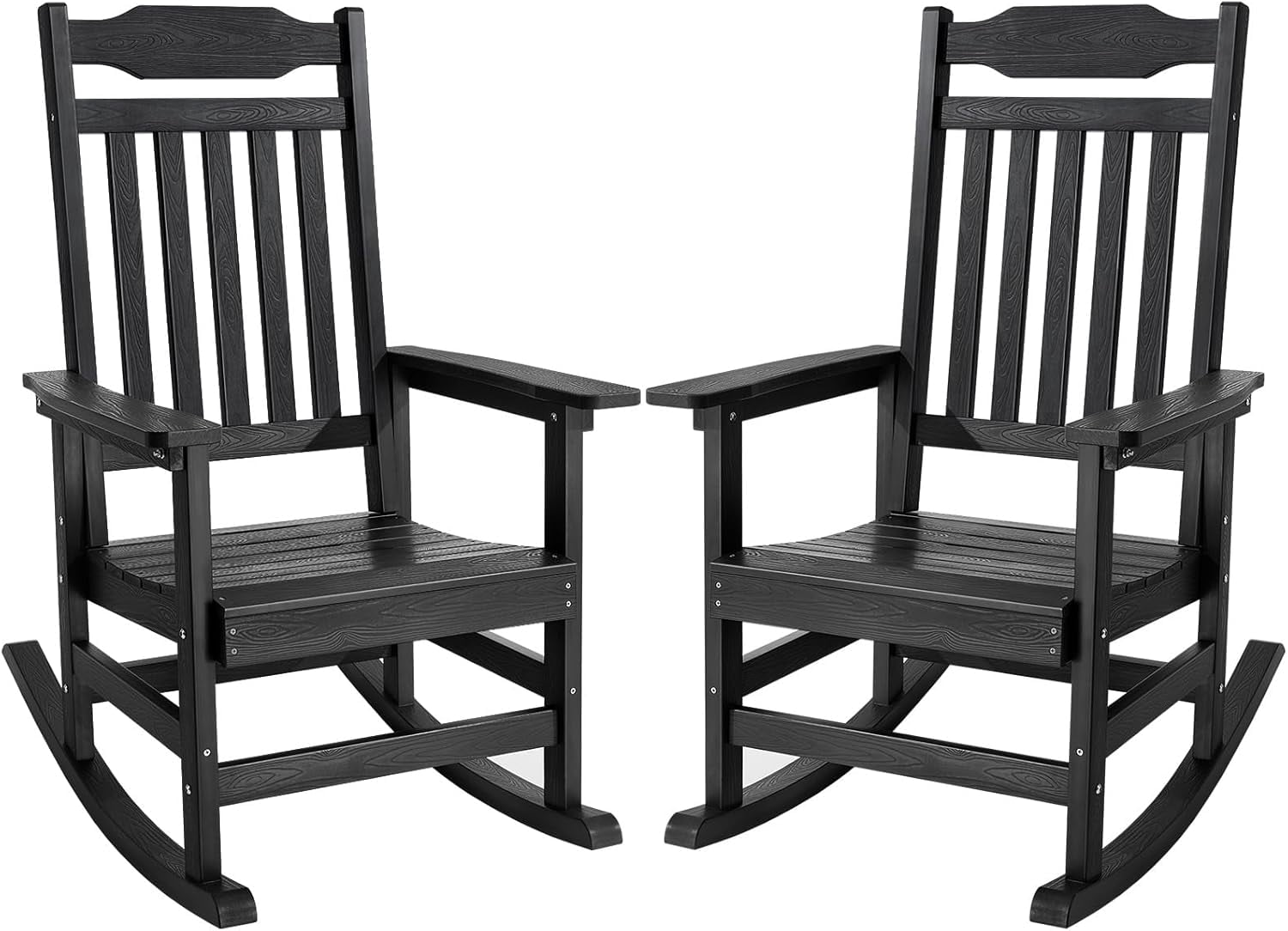 Outdoor Rocking Chair Set of 2, All Weather Resistant HDPS Poly Rocker ...