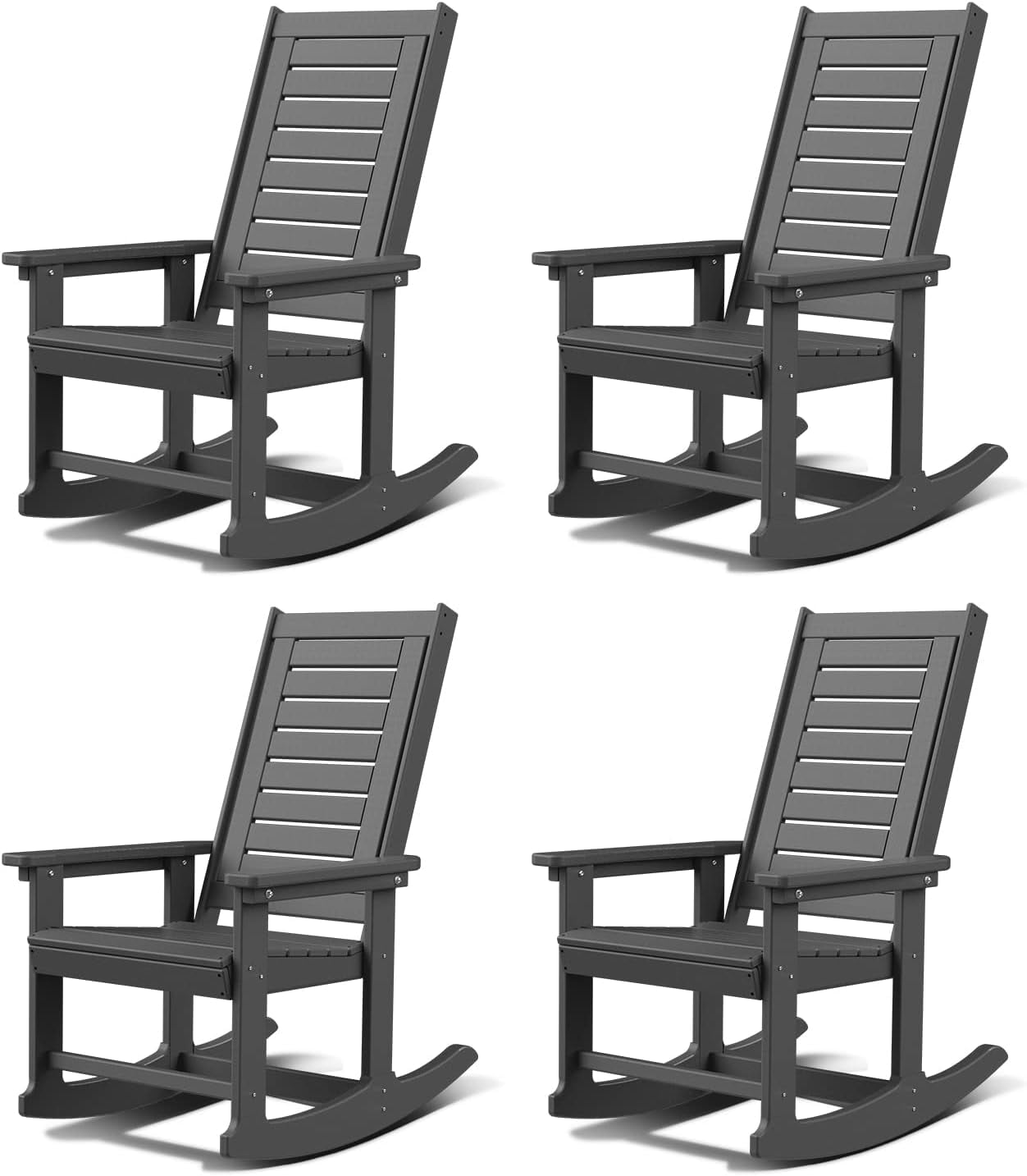 Outdoor Rocking Chair Set | 3-Piece | 2 Rocking Chairs with 1 Side ...