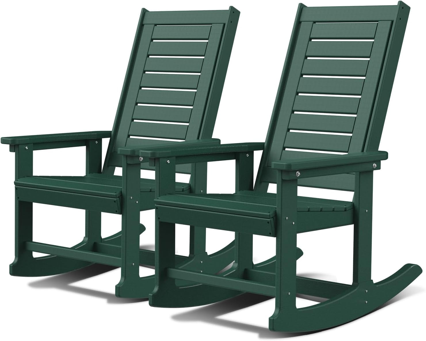 Outdoor Rocking Chair Set | 3-Piece | 2 Rocking Chairs with 1 Side ...