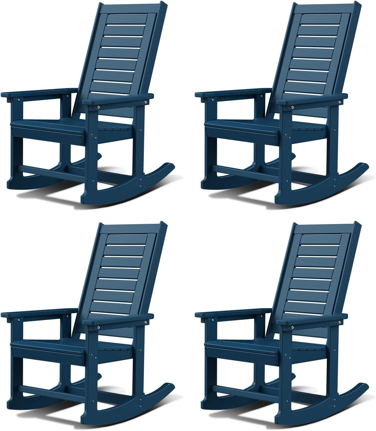 Outdoor Rocking Chair Set | 3-Piece | 2 Rocking Chairs with 1 Side ...