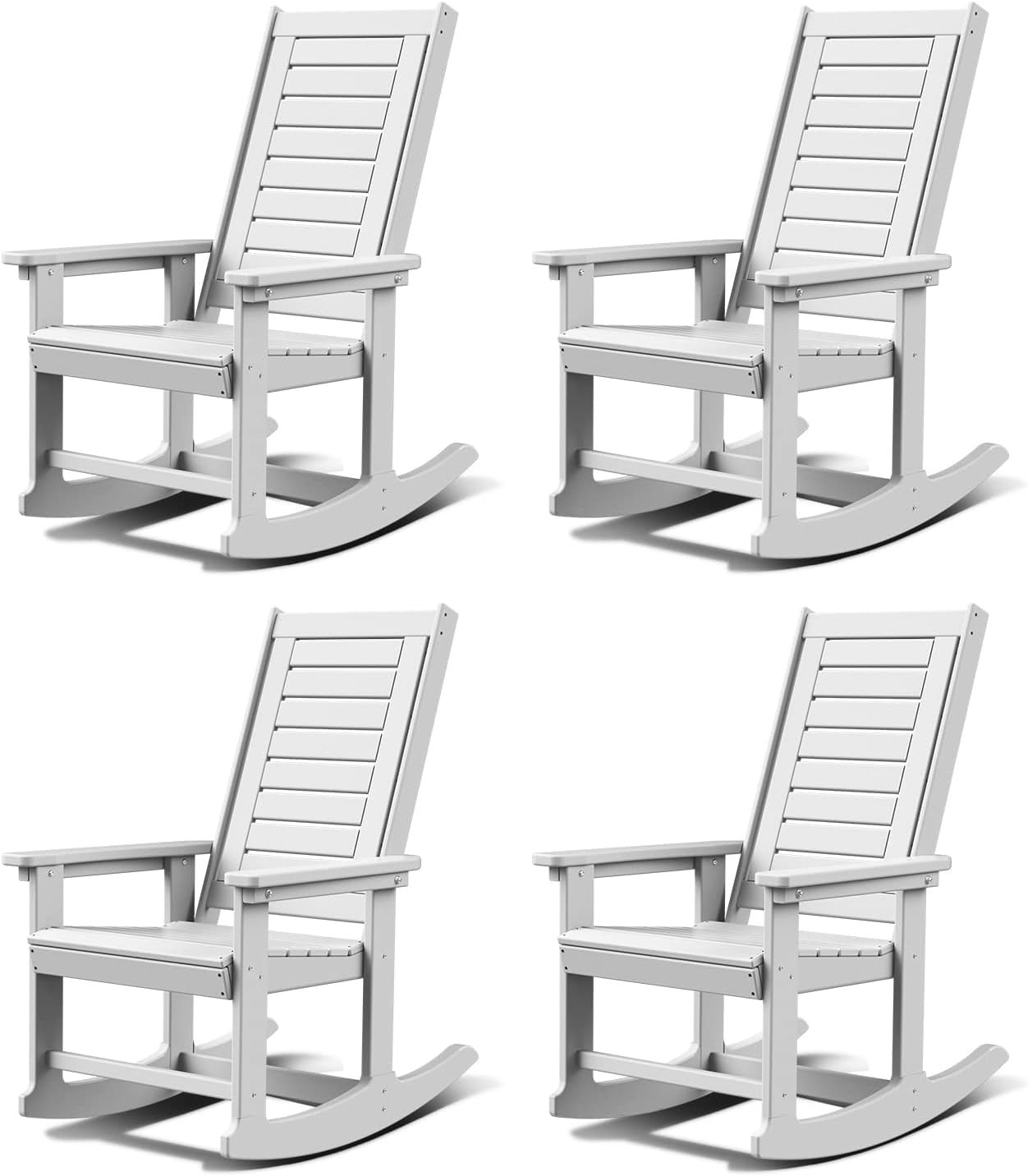 Outdoor Rocking Chair Set | 3-Piece | 2 Rocking Chairs with 1 Side ...