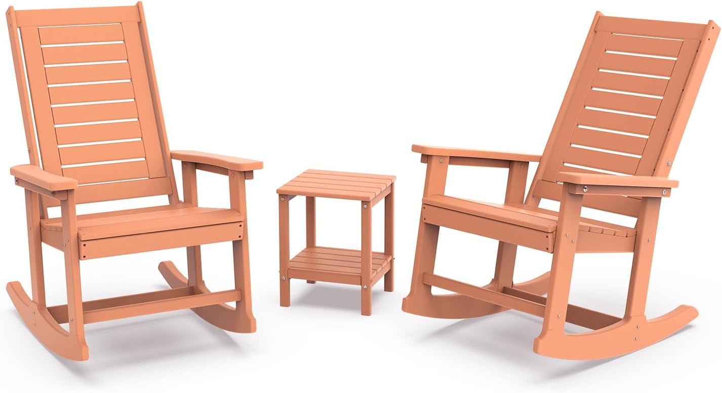 Outdoor Rocking Chair Set | 3-Piece | Limited Edition | Apricot Crush ...