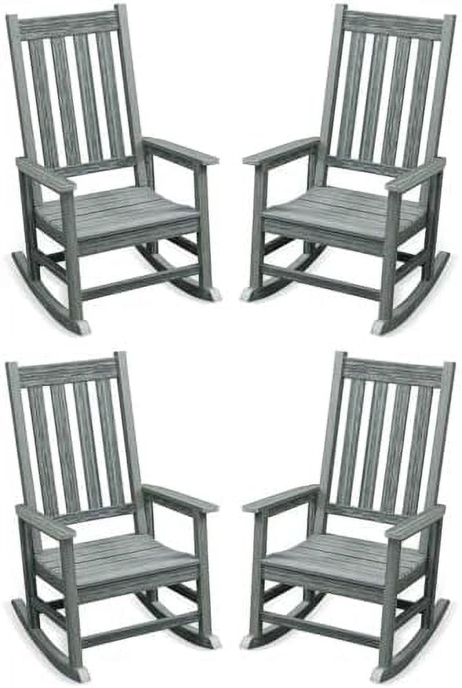 Outdoor Rocking Chair Set of 4, HDPE Oversized Patio Rocking Chairs ...