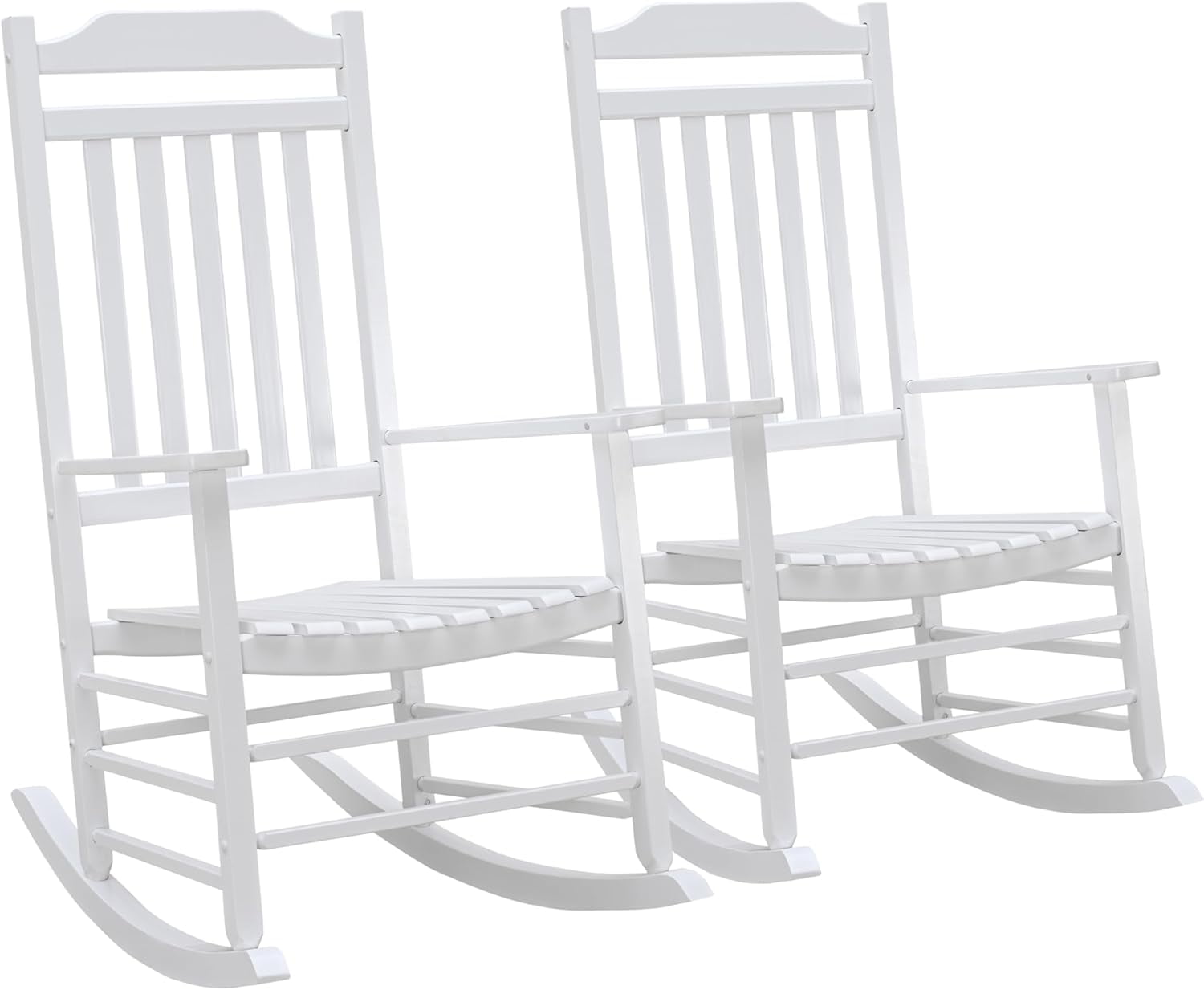 Outdoor Rocking Chair Set of 2 Oversized Wooden Porch Rocker with 300 ...