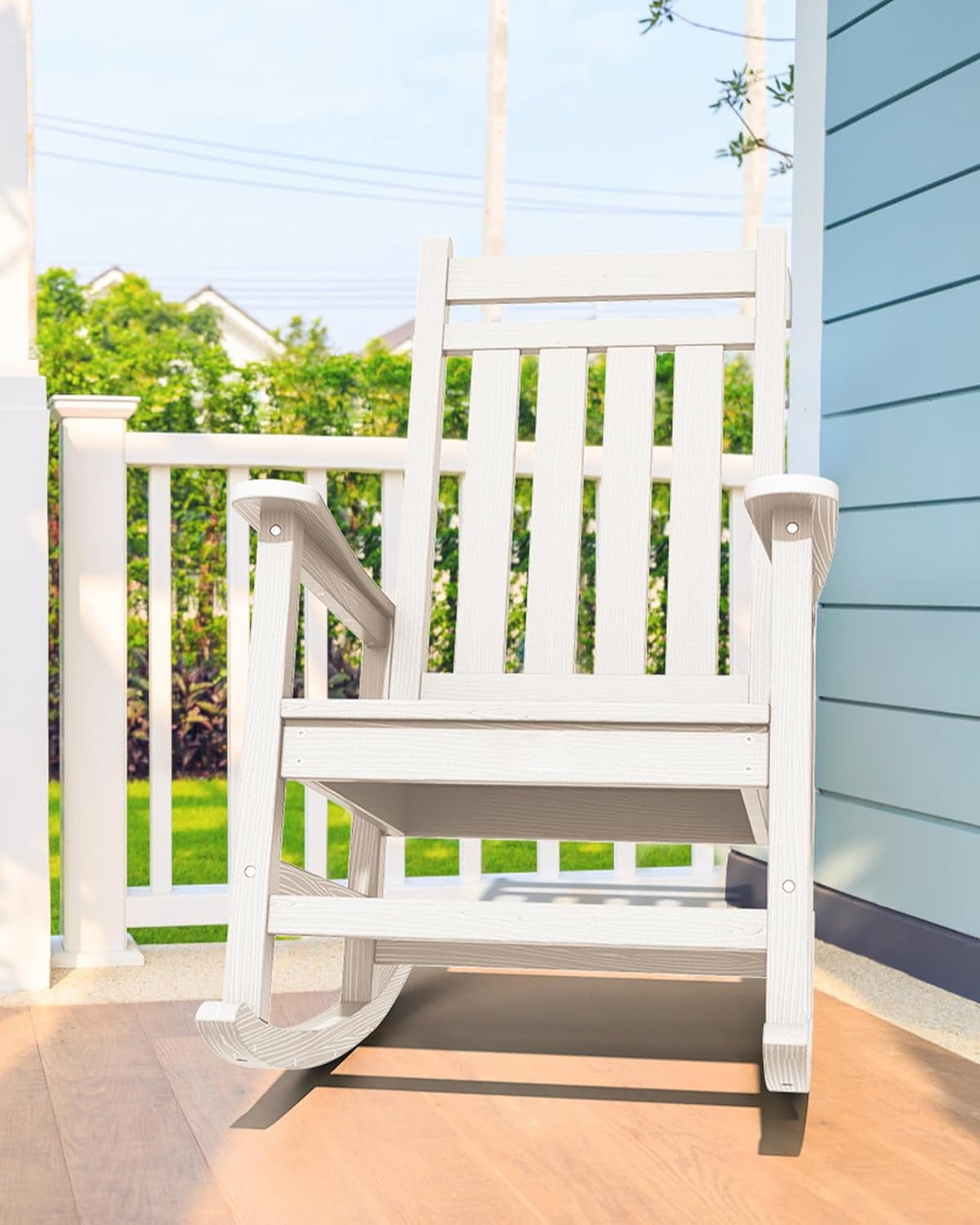 Outdoor Rocking Chair Set of 4, Ergonomic HDPE Rocking Chairs for ...