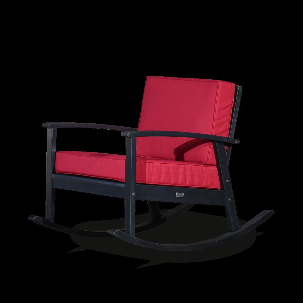 Outdoor Rocking Chair with Wide and Deep Seat, Comfy Rocker Chair with ...