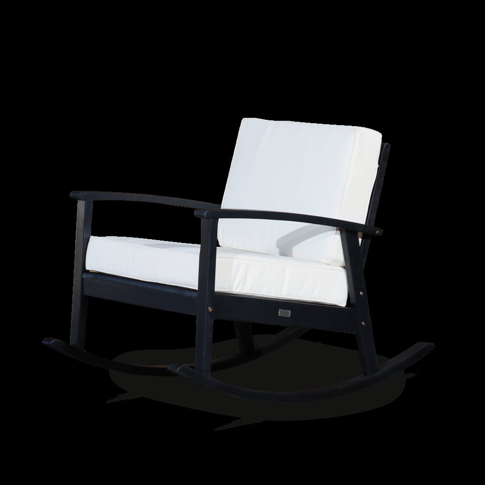 Outdoor Rocking Chair with Wide and Deep Seat, Comfy Rocker Chair with ...