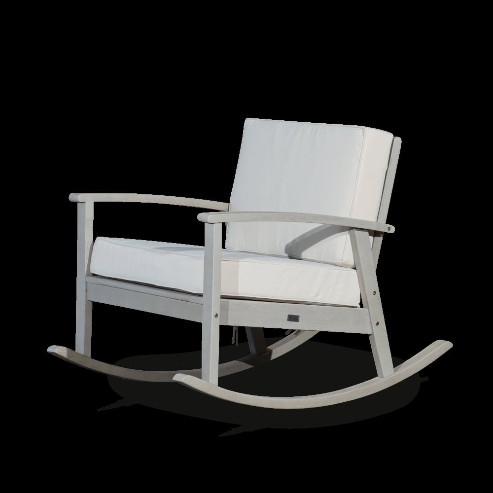 Outdoor Rocking Chair with Wide and Deep Seat, Comfy Rocker Chair with ...