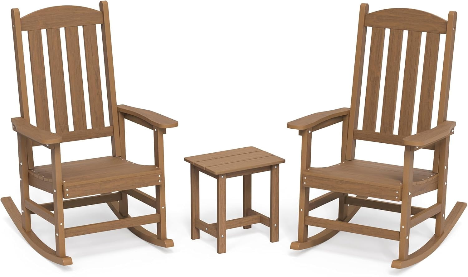 Outdoor Rocking Chairs Set of 3, 2 Chairs & 1 Table HDPS Poly Rocking ...