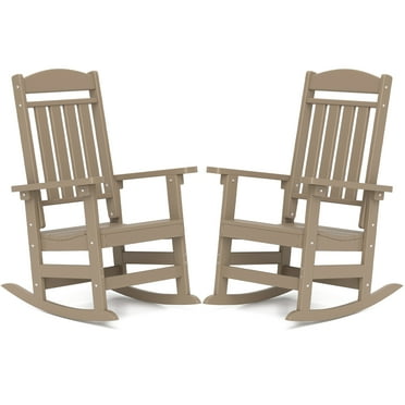 CASTLECREEK Oversized Wooden Rocking Chair, Camping Rustic Wood Rocker ...