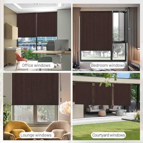 Outdoor Roller Shade 4' W x 6' H Fabric Blind Cordless Outdoor Roll Up ...