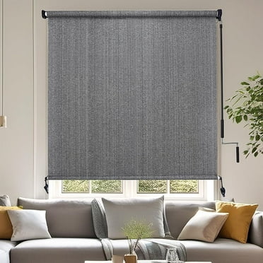 Keystone Fabrics Premium Motorized Outdoor Patio Sun Shade 4ft Wide ...