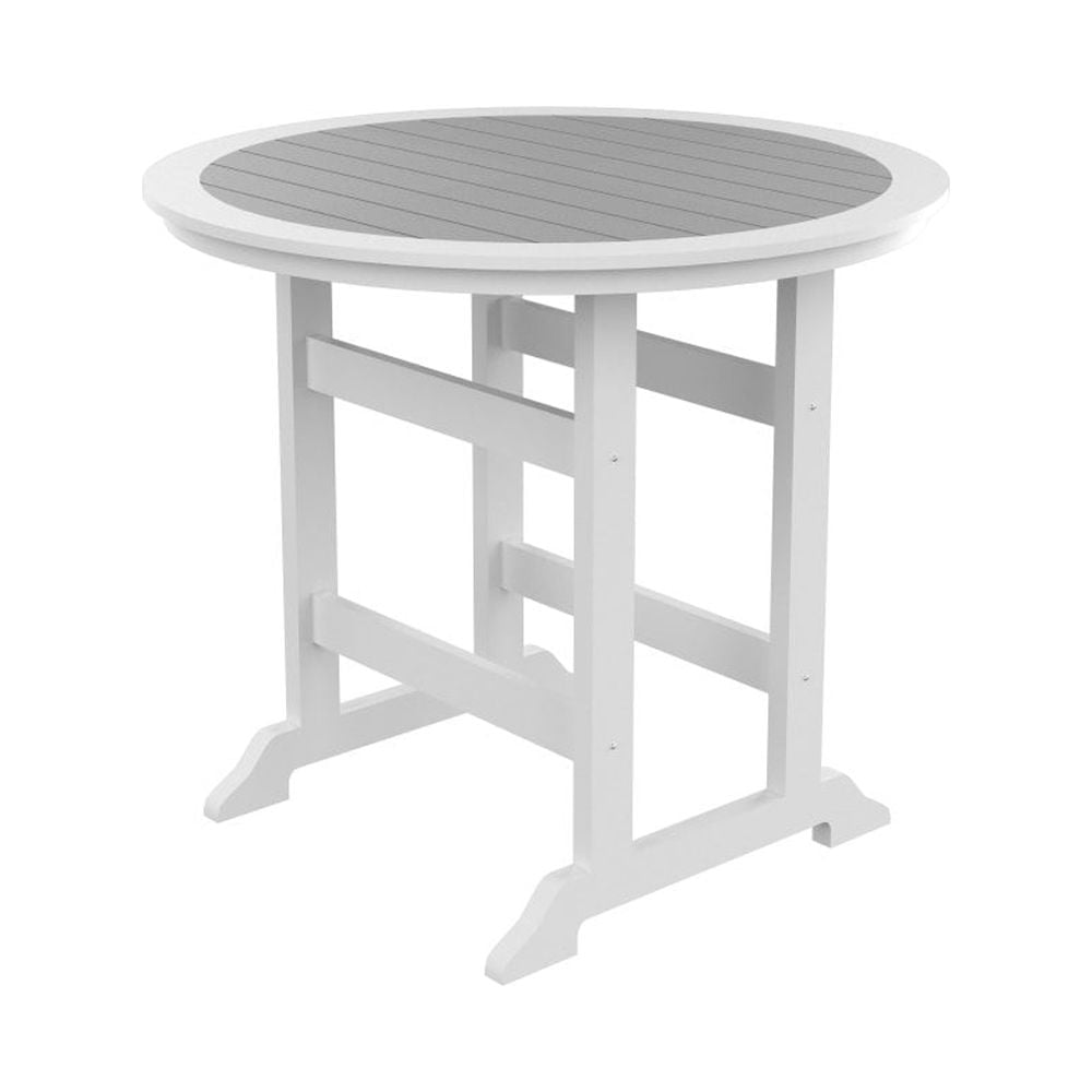 Outdoor Round Bar Table Counter Height Table Weather Resistant Easy ...