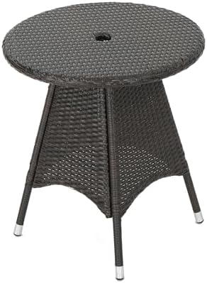 Outdoor Round Coffee Table, Modern Wicker Patio Pool Side Table with ...