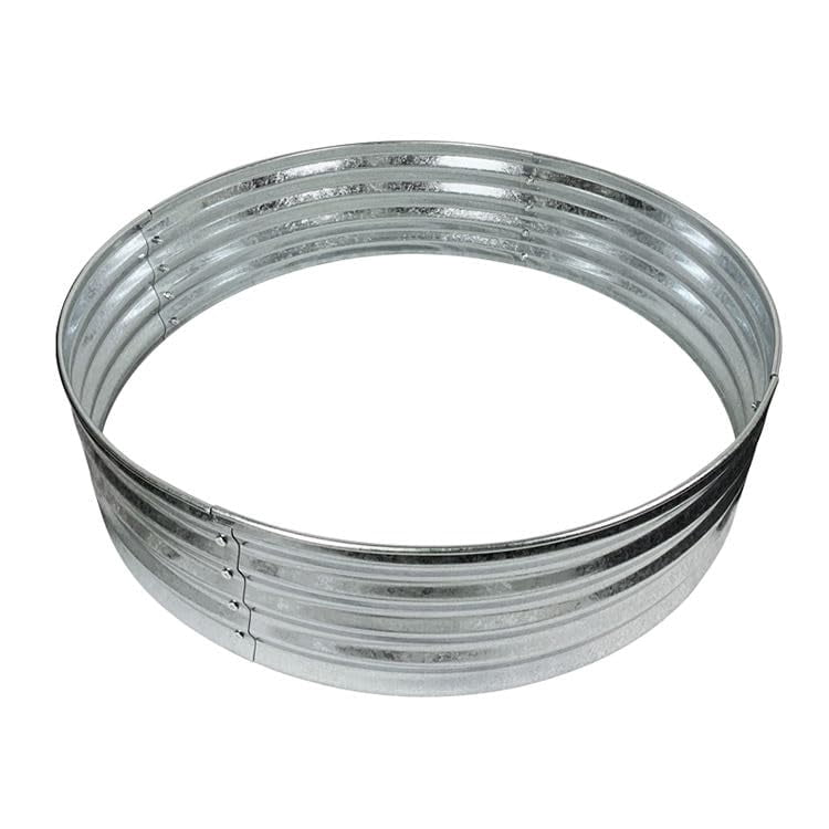 Outdoor Round Galvanized Steel Heavy Duty Fire Ring- 48-Inch Silver ...
