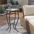 Outdoor Round Mosaic Top Side Table, Artistic Decor End Table for Patio ...