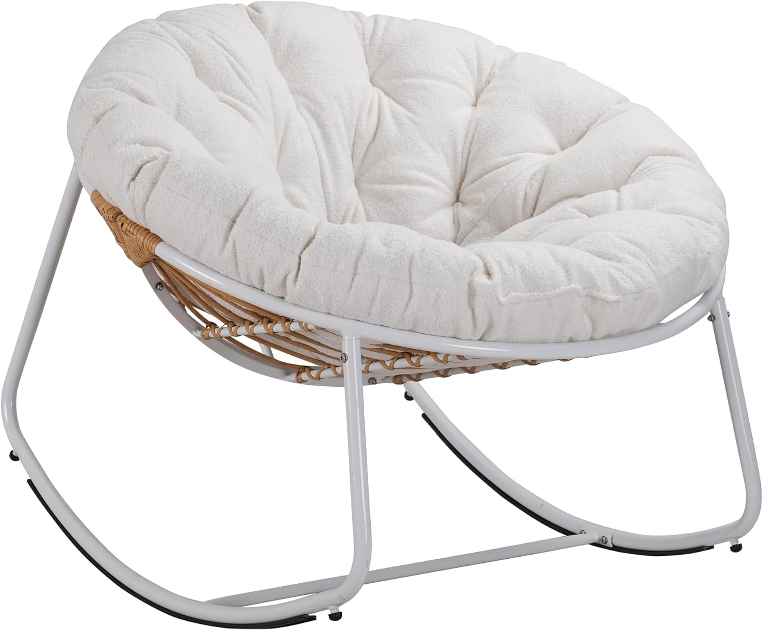 Oversized Rocking Chair MFSTUDIO Patio With Ottoman – Oversized Wicker ...