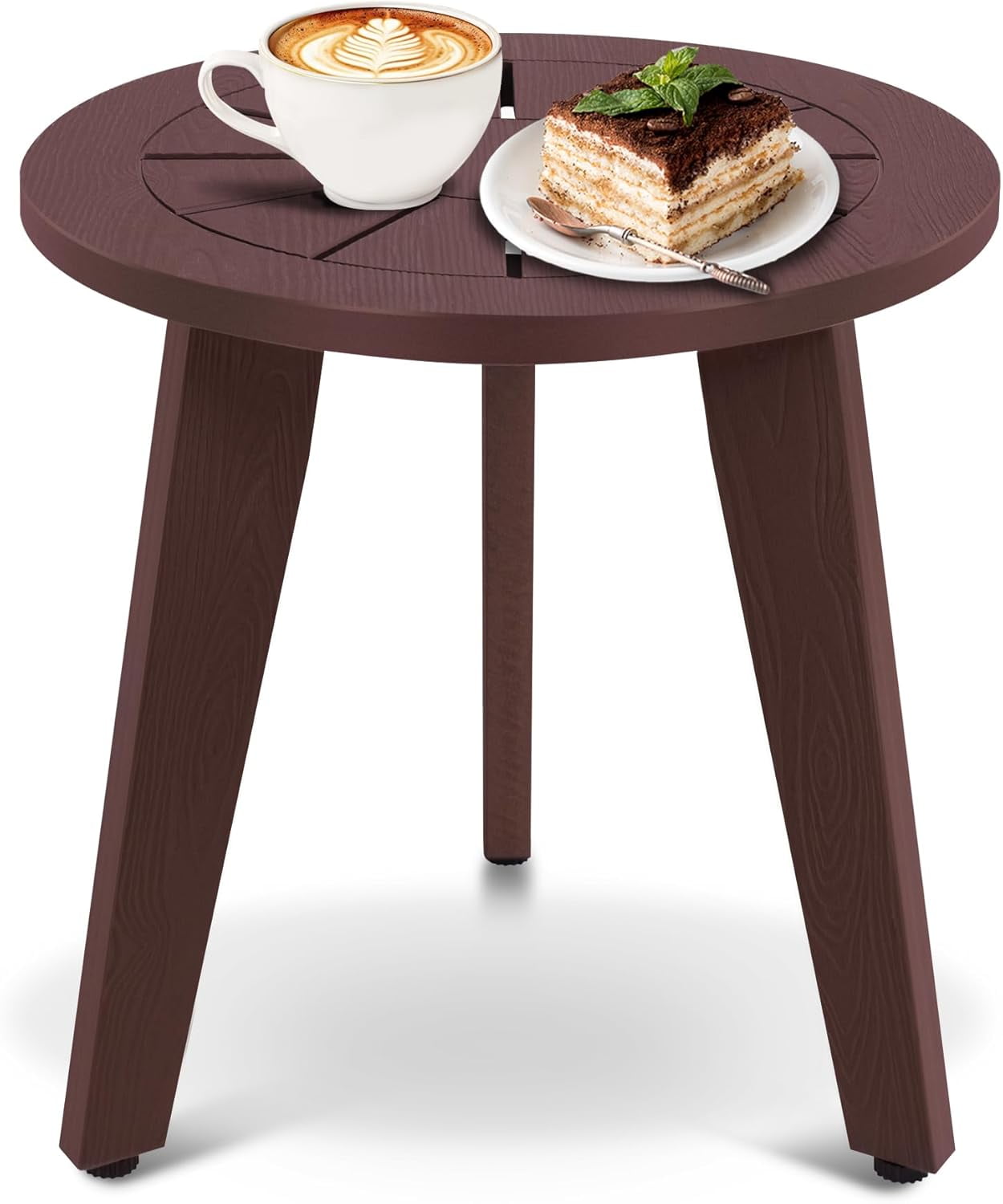Outdoor Round Side Table, Waterproof Three-Legged Entryway Table ...