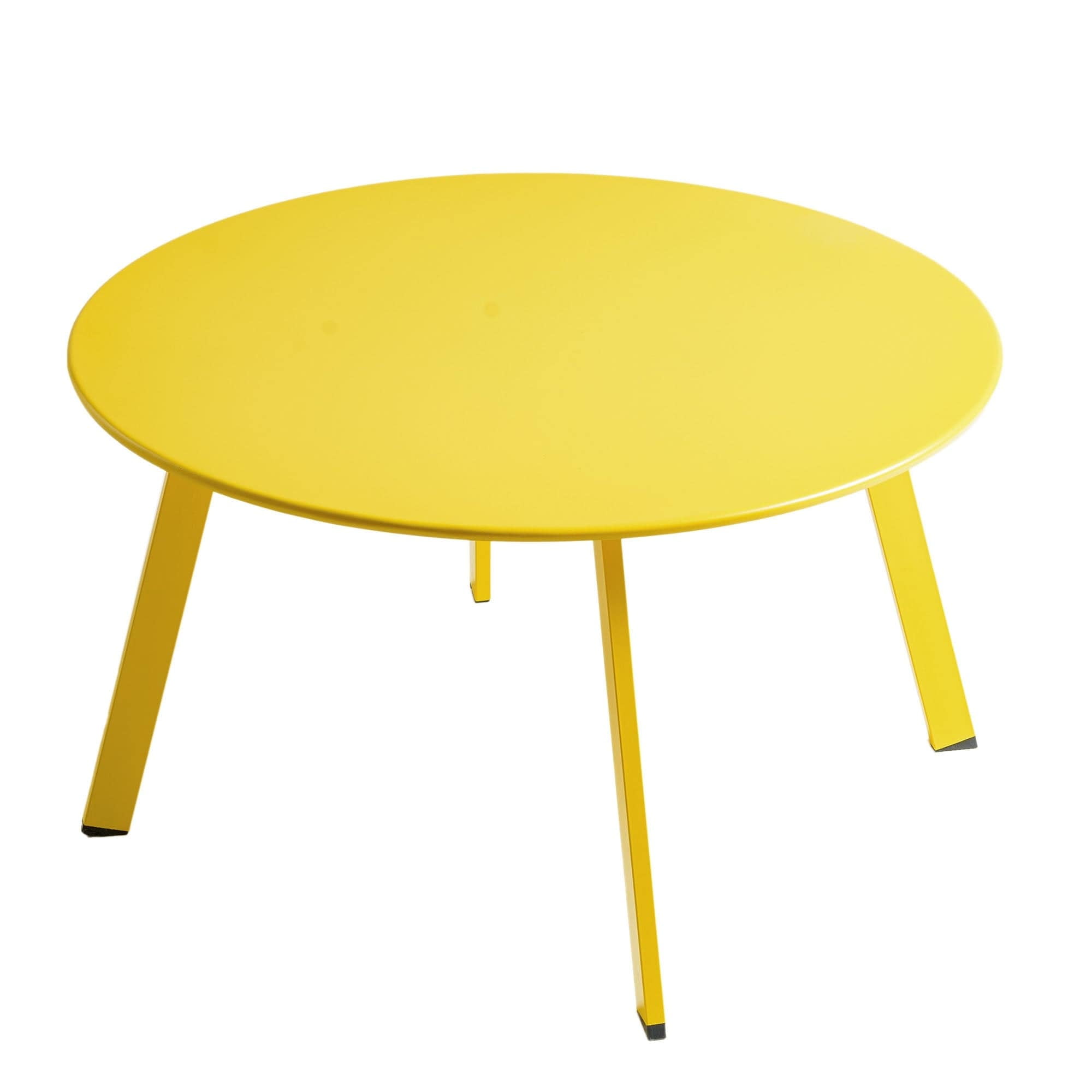 Outdoor Round Steel Coffee Table Yellow - Walmart.com