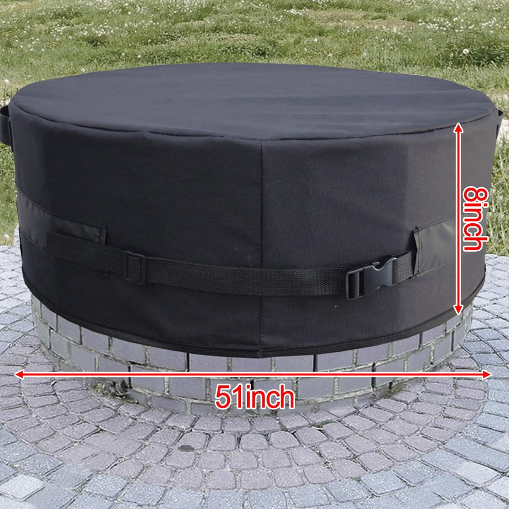 Outdoor Round Stove Cover 600D Waterproof Ground Fire Pit Protector ...