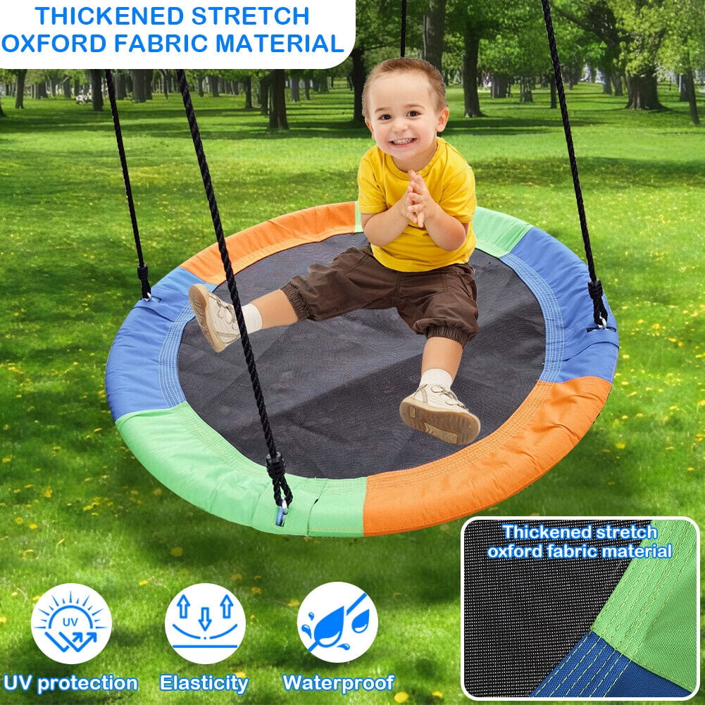Outdoor Round Swing 900D Flying Saucer Round Tree Swing Play Set for ...
