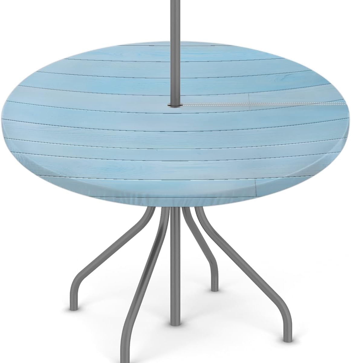 Outdoor Round Tablecloth with Umbrella Hole and Hidden Zipper Summer ...