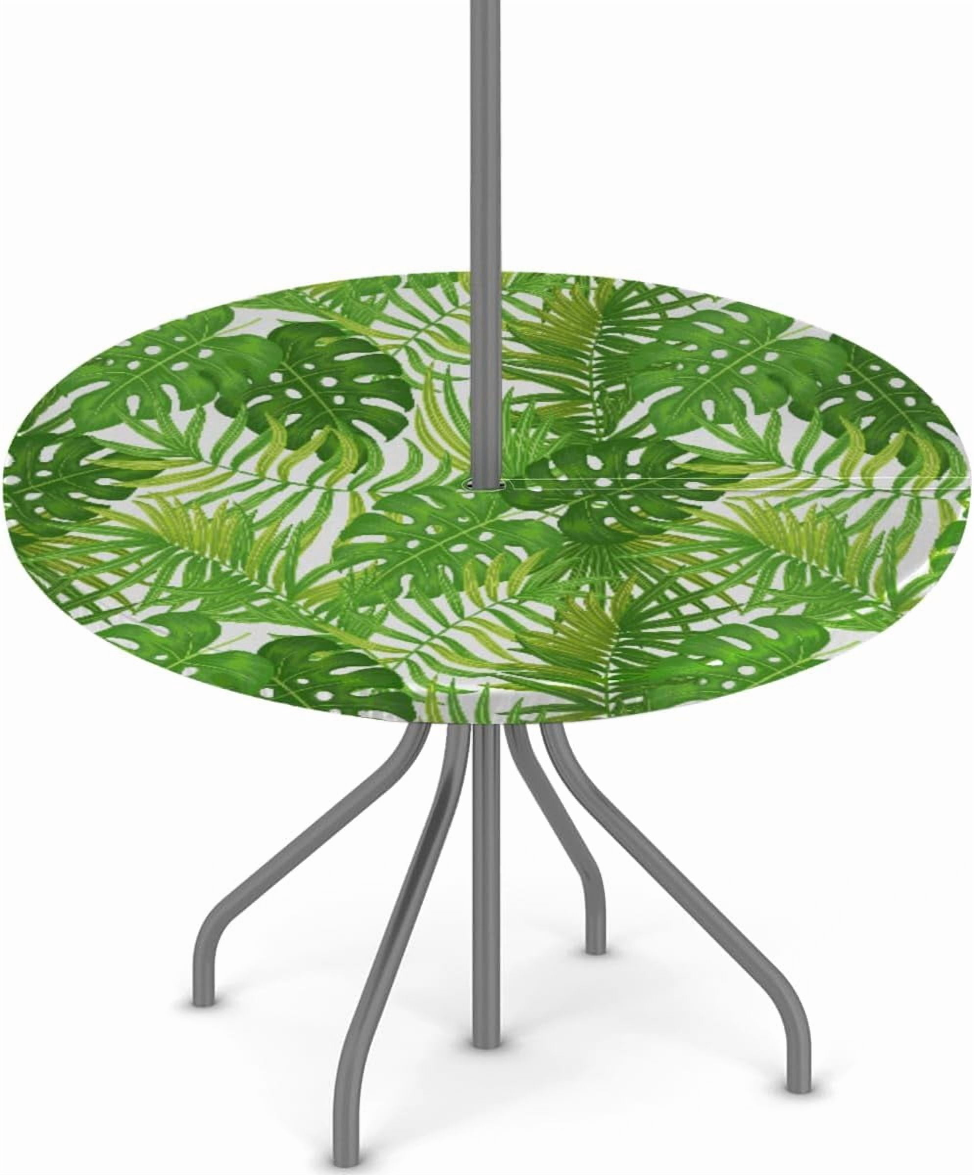 Outdoor Round Tablecloth with Umbrella Hole and Hidden Zipper ...