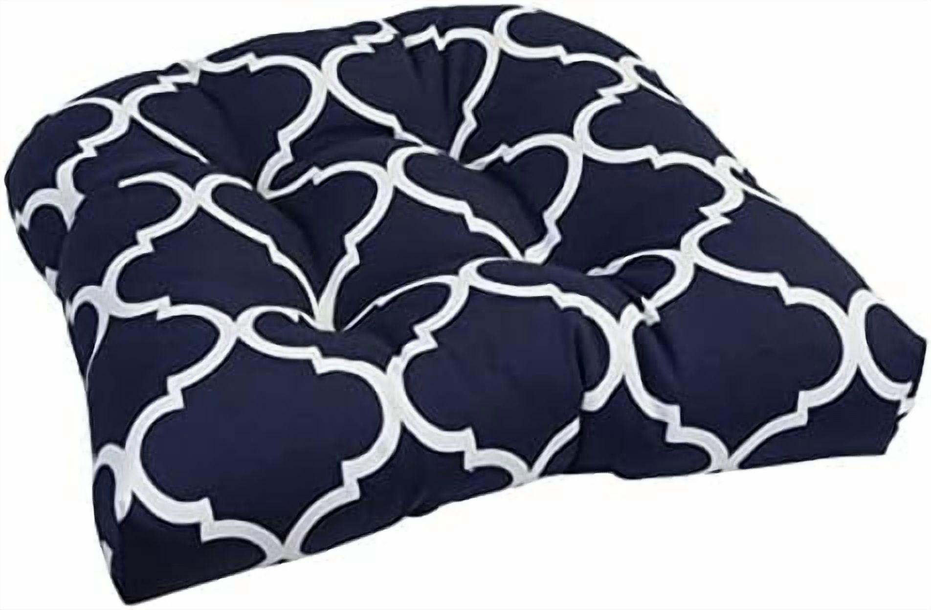 Outdoor Rounded Back Chair Cushion, 19" x 19", Landview Navy$$Garden ...