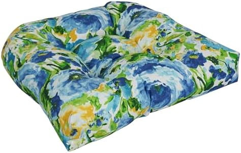 Outdoor Rounded Back Chair Cushion, 19" x 19", Lesandra Sunblue ...