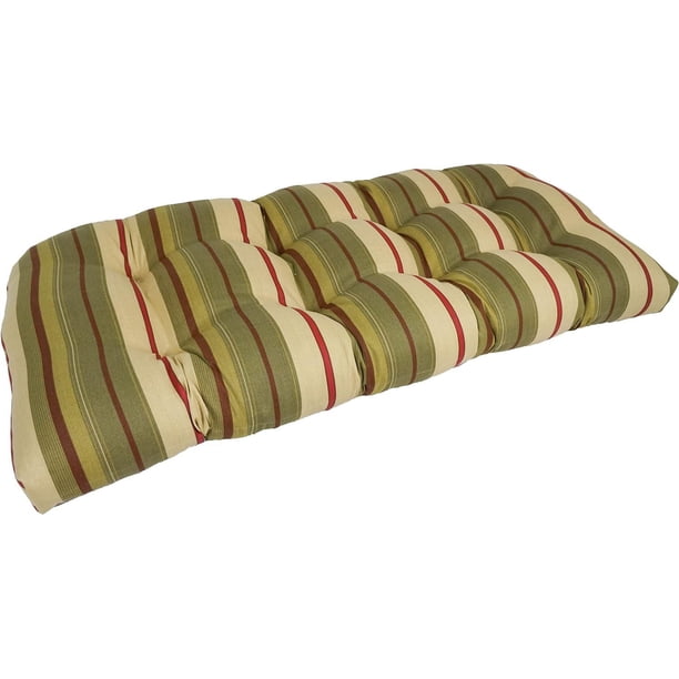 Outdoor Rounded Back Loveseat Cushion, 42" x 19", Pinehurst Stripe ...