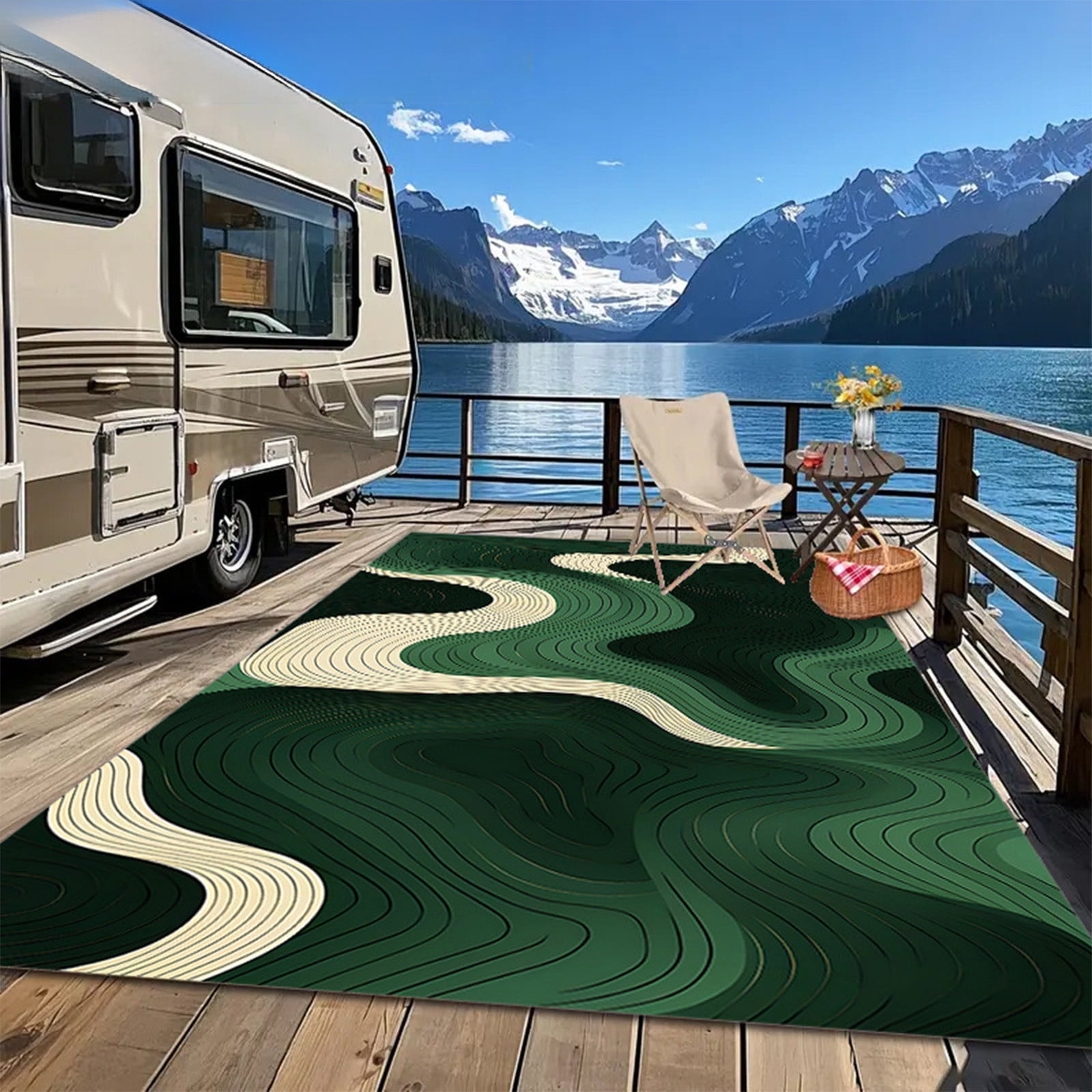 Outdoor Rug with 3 Different Sizes, Waterproof Patio Mat and Garden ...