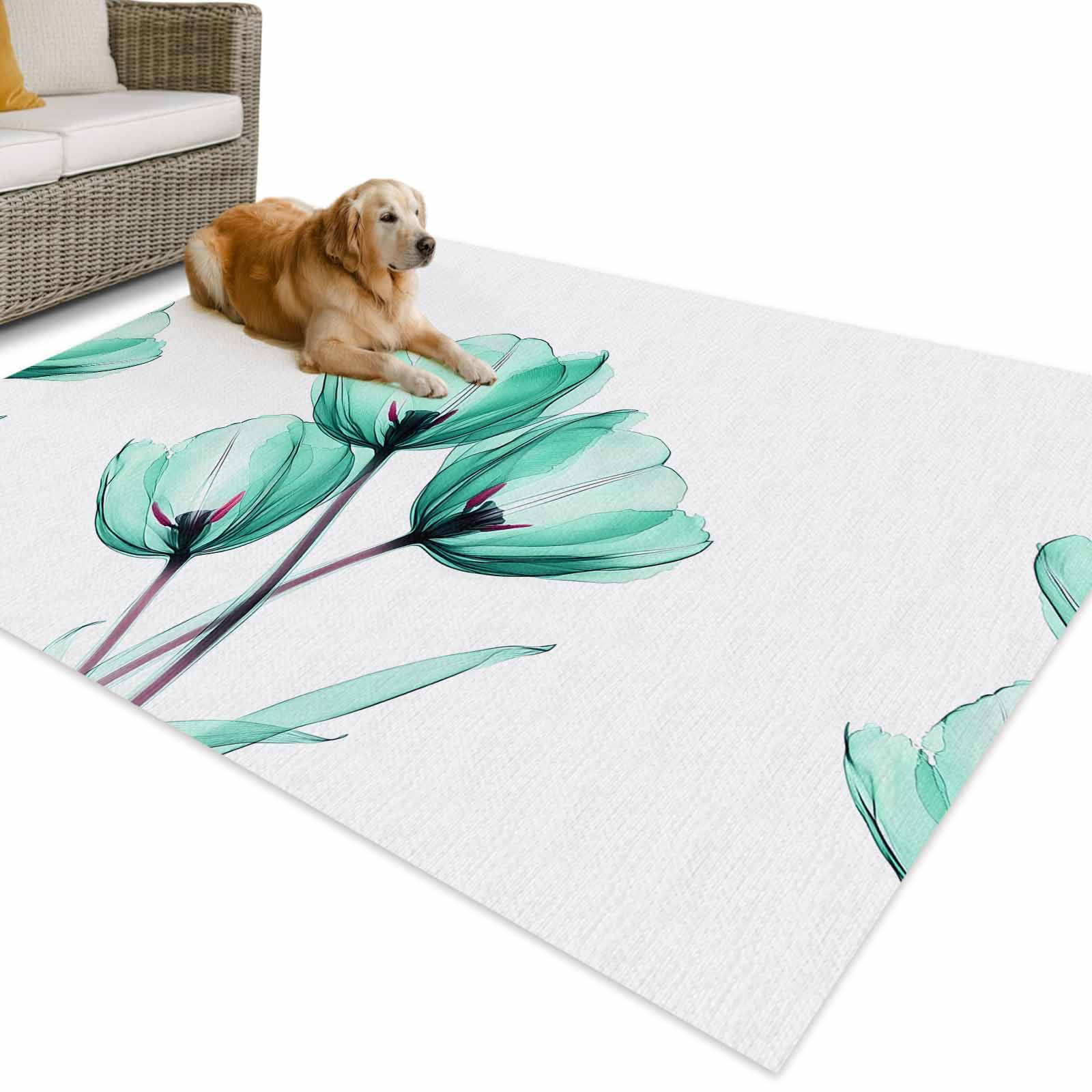Outdoor Rug 3x5 ft Modern Abstract Tulip Flower Waterproof Outdoor ...