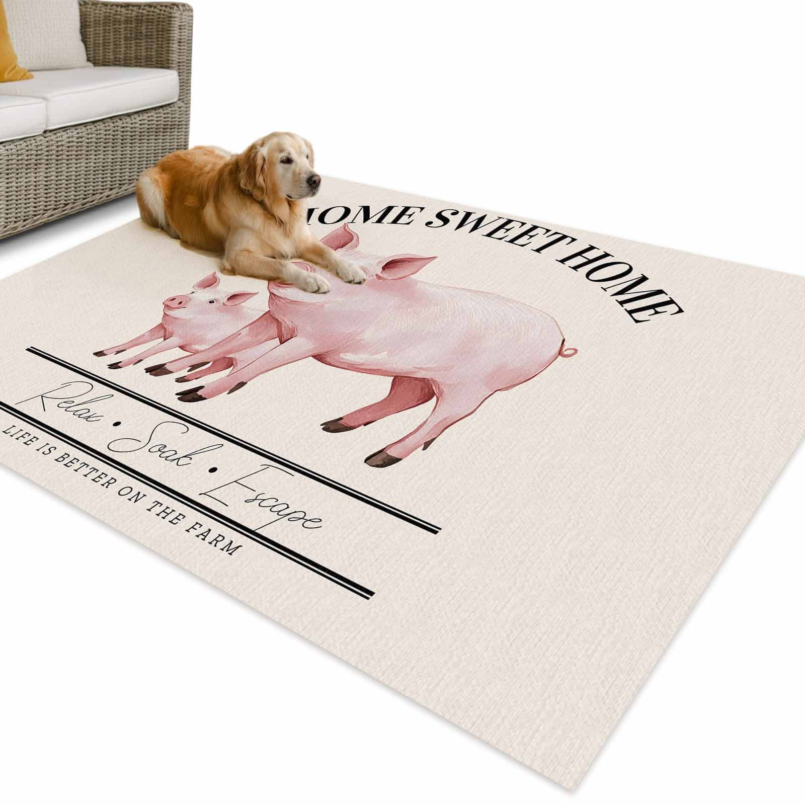 Outdoor Rug 3x5 ft Retro Farmhouse Pig Waterproof Outdoor Patio Rug Mat ...