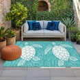 Outdoor Rug 3x5 ft Turquoise Sea Turtle Outdoor Large Area Rug Non Slip ...
