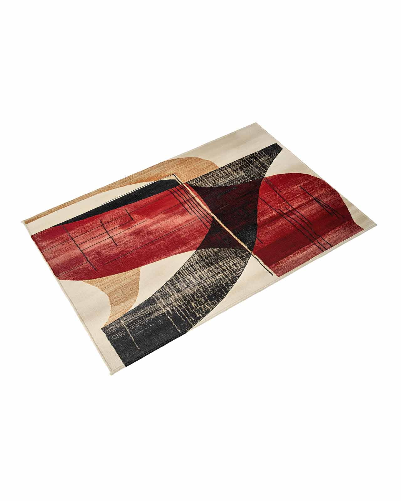 Outdoor Rug 4x6 Feet, Red Black Abstract Entryway Rugs Floor Mats ...