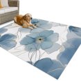 Outdoor Rug 4x6 ft Blue Poppy Waterproof Outdoor Patio Rug Mat Non Slip ...