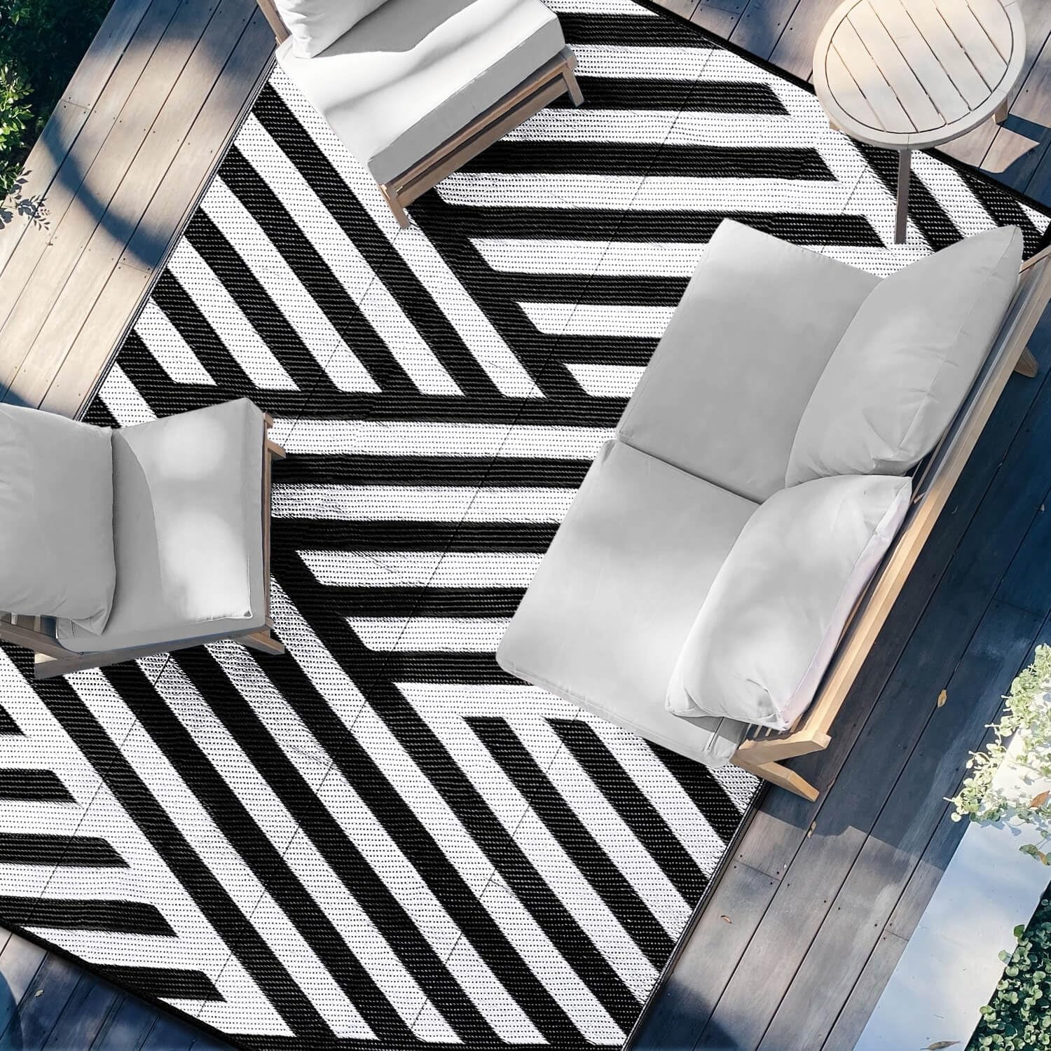 Outdoor Rug 5'x8' Waterproof Outdoor Rug for Patio Beach Picnic Garden ...