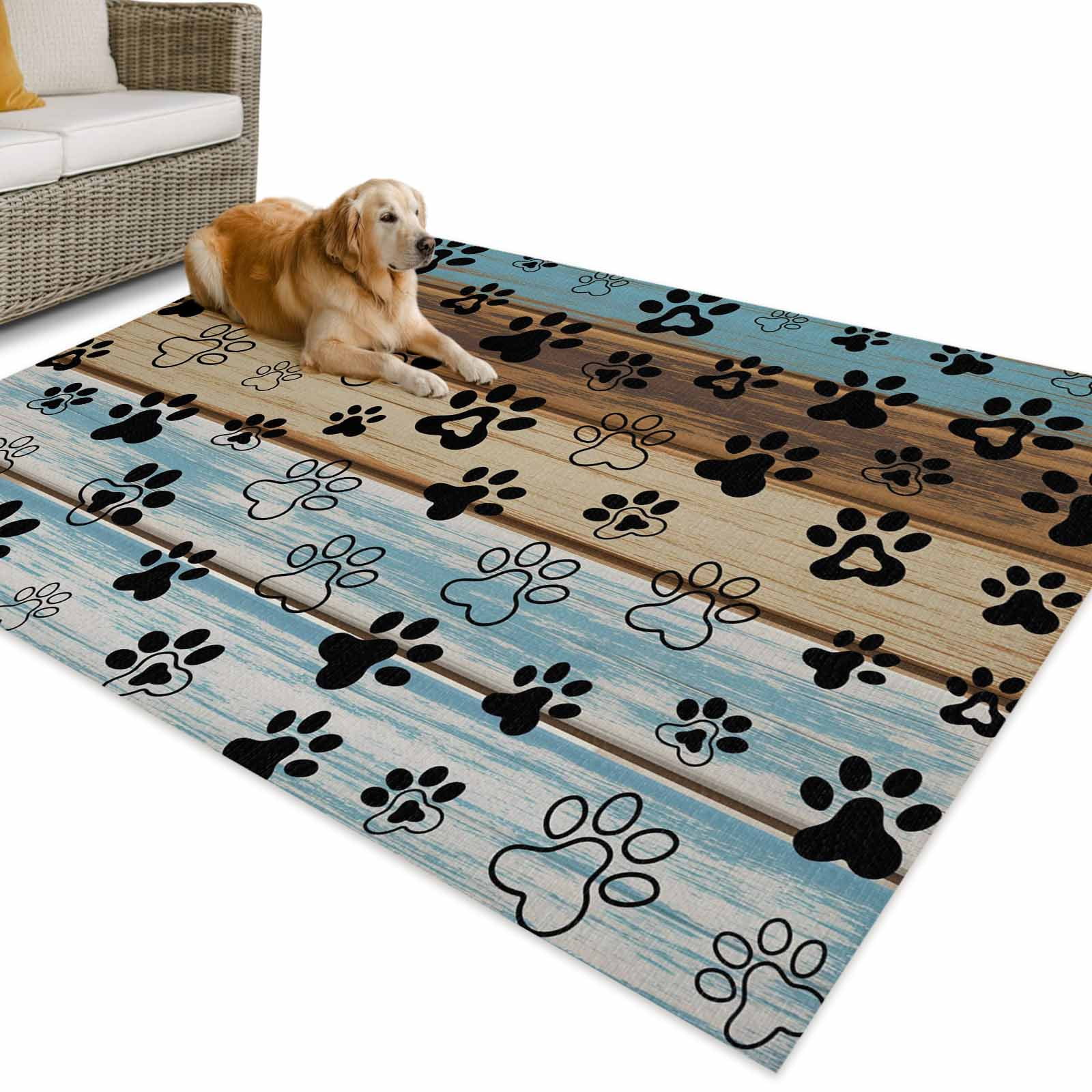 Outdoor Rug 5x8 ft Dog Claw Paw Print Waterproof Outdoor Patio Rug Mat ...