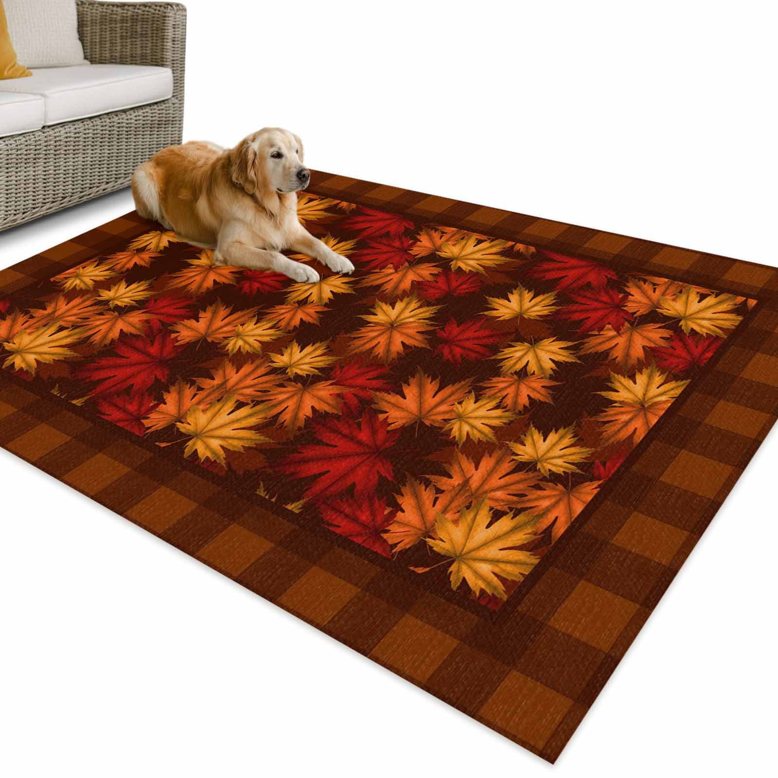 Outdoor Rug 5x8 ft Fall Autumn Maple Leaf Waterproof Outdoor Patio Rug ...