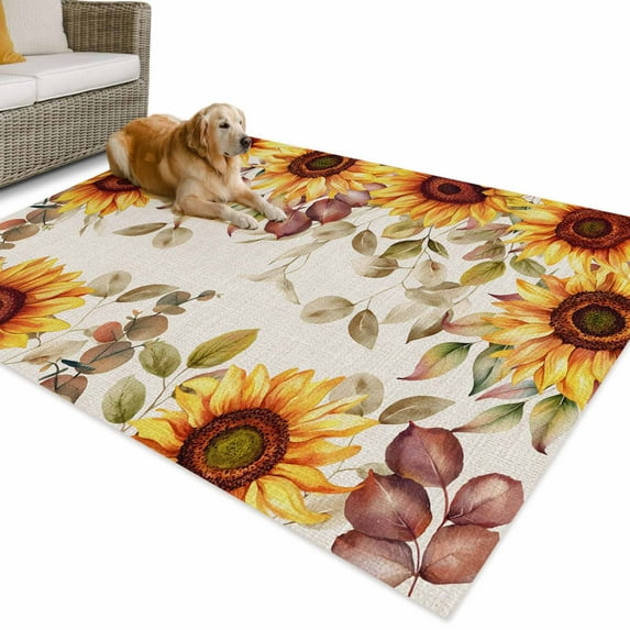 Outdoor Rug 5x8 ft Farmhouse Fall Thanksgiving Waterproof Outdoor Patio ...